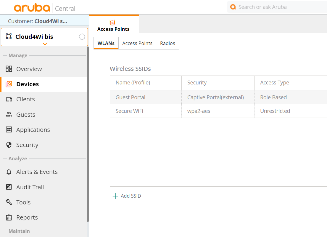 HPE Aruba – Aruba Central - Guest WiFi – Help Center